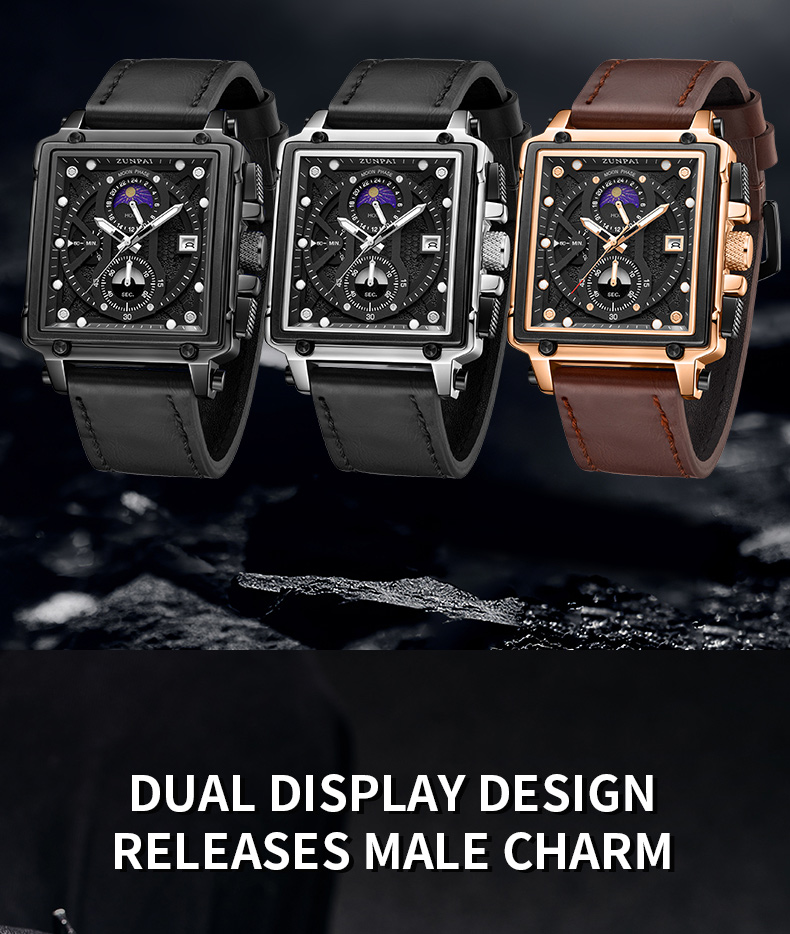 ZUNPAI Watch for Men Original Waterproof Stainless Steel Multifunction ...