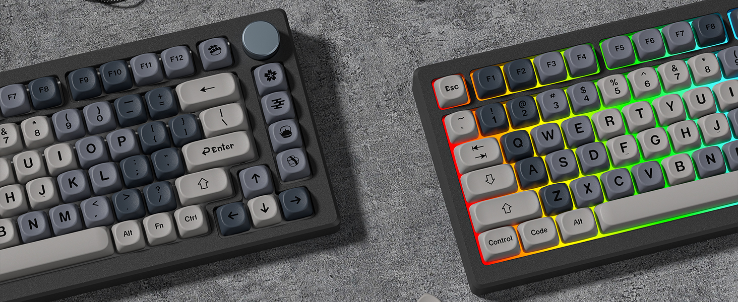 Womier Retro MOA Cute Grey Keycaps 135 Keys Dye Sub Theme PBT Key Cap ...