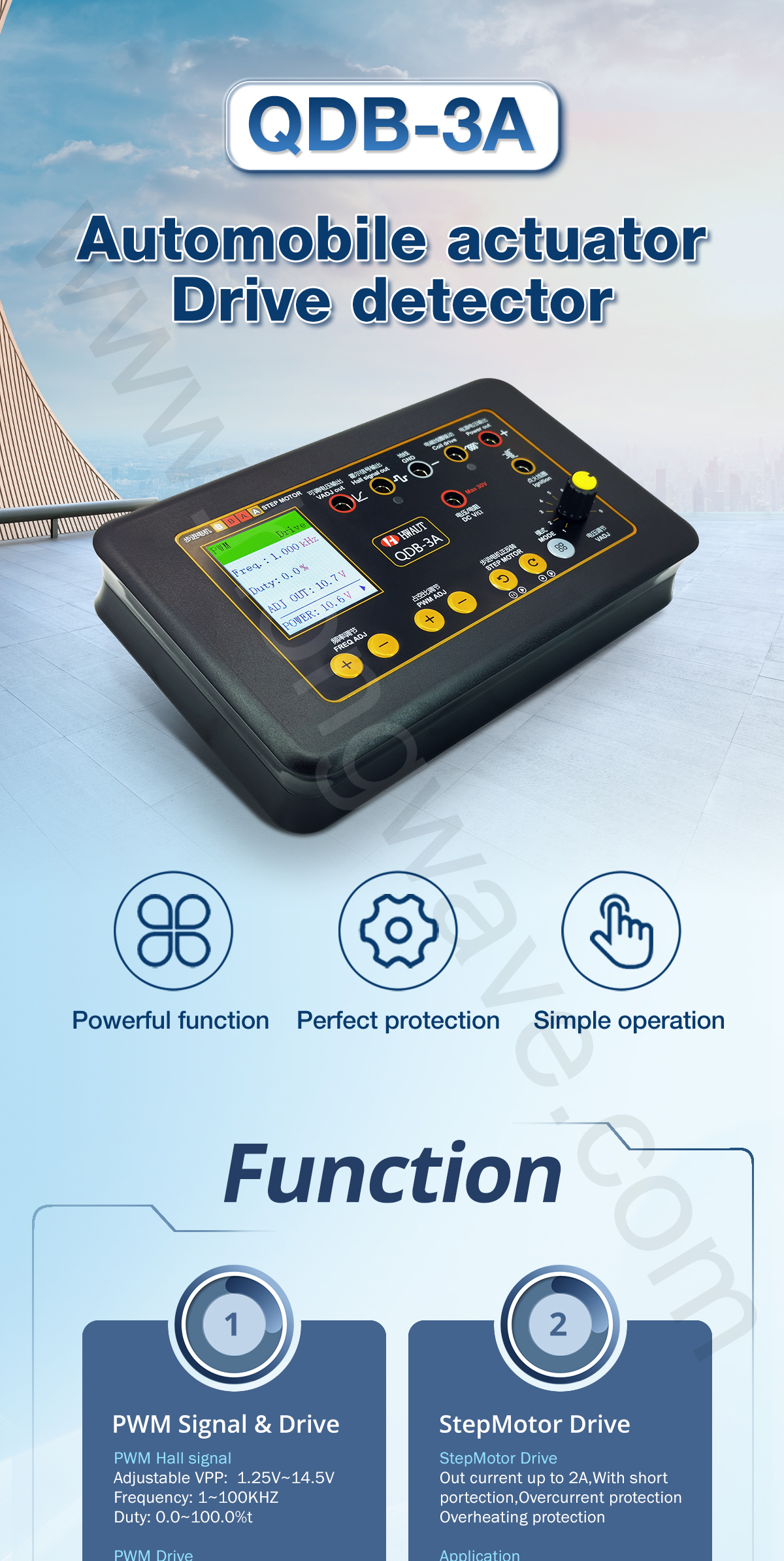 QDB-3A 2A Auto Ignition Coil Tester Car Idle Stepper Motor Solenoid ...