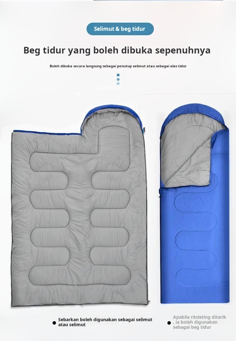 Premium Sleeping Bag Camping Hiking Hooded Sleep Bags Warm Blanket Beg ...