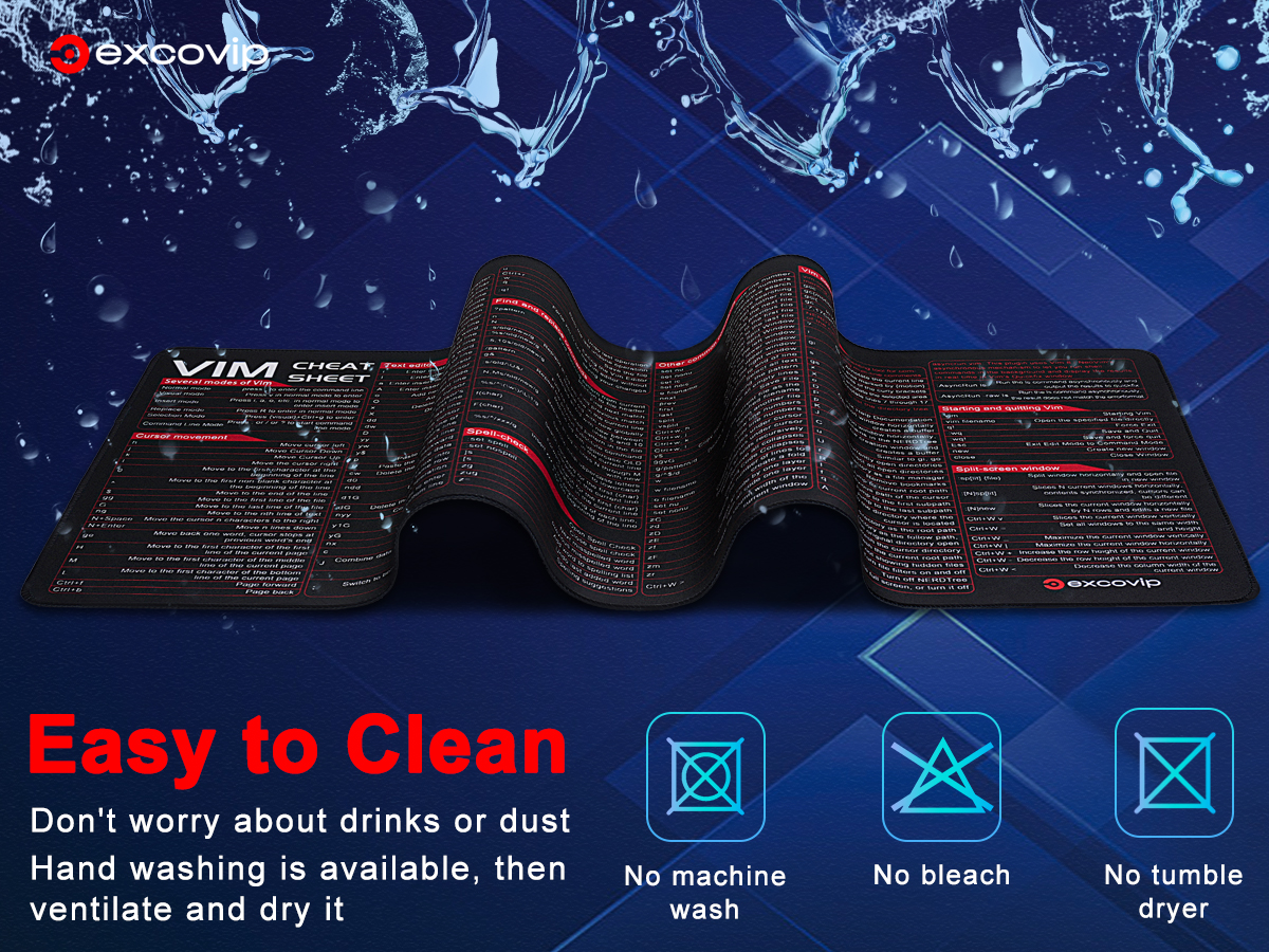 For VIM English Large Size Mouse Pad Soft Comfortable Seaming Anti-slip ...