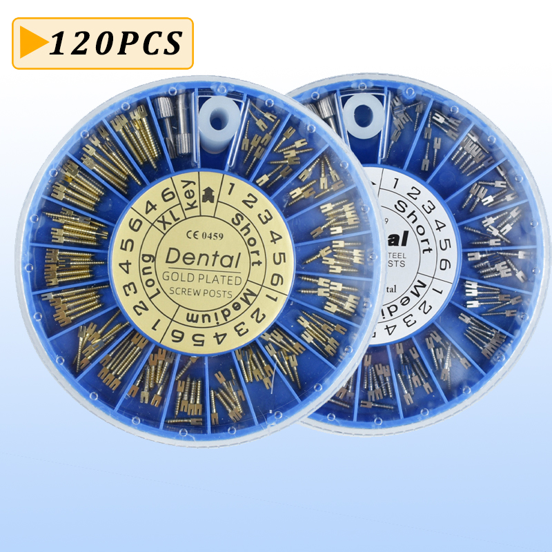 Dental Endodontic Conical Screw Post Endo Root Canal Pins Gold Plated ...