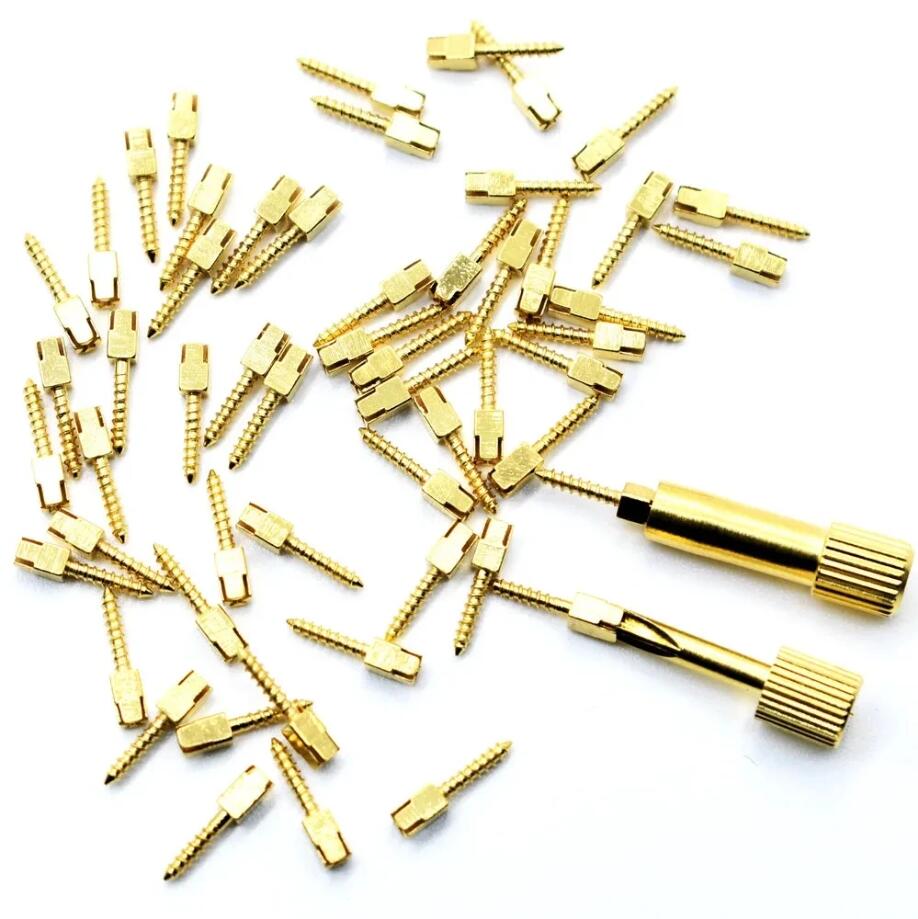 Dental Endodontic Conical Screw Post Endo Root Canal Pins Gold Plated ...
