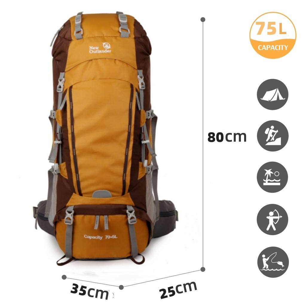 Ready Stock New Outlander 75L Hiking Backpack with Aluminum Alloy ...