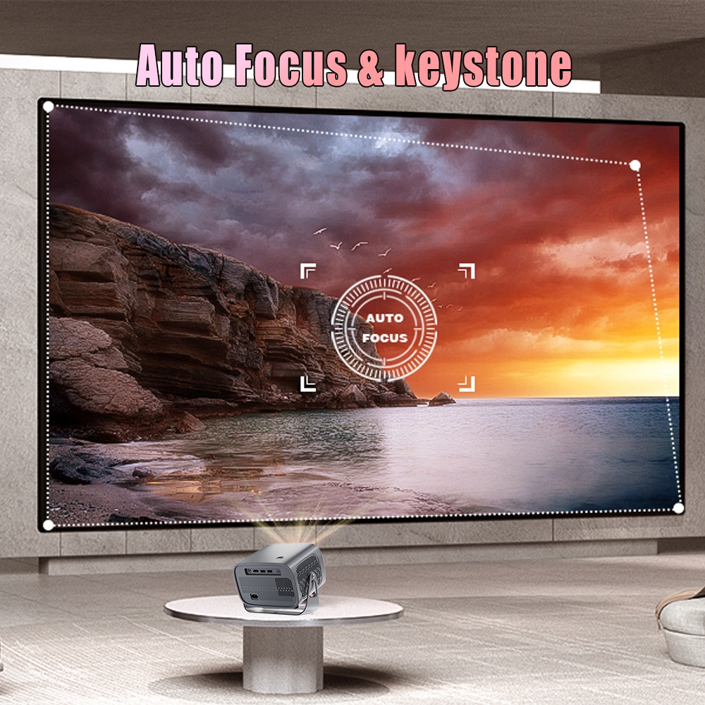 Projector Android 12.0 UHD 5G Wi-Fi Bluetooth LED Screen Mirror Mini ...