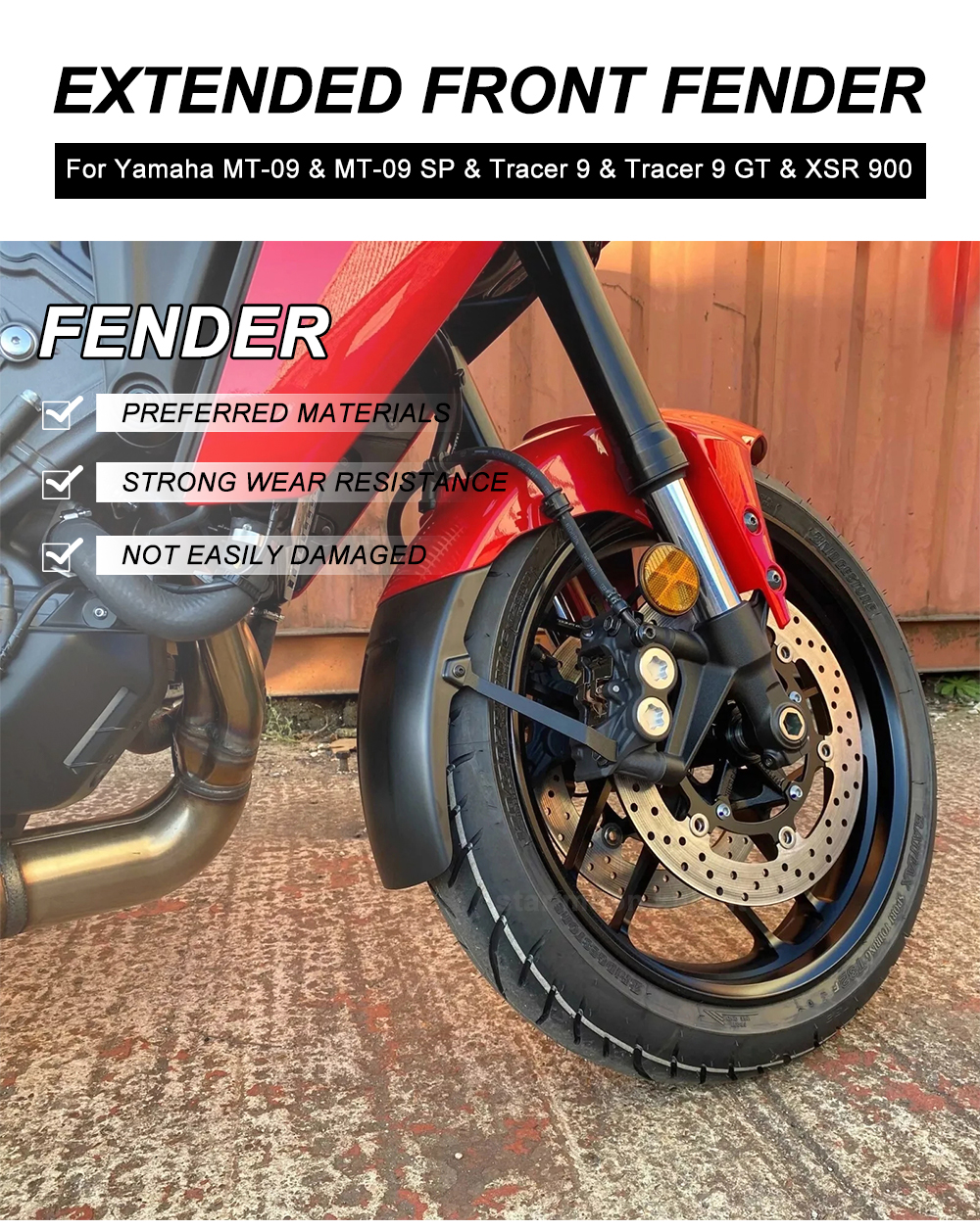 Tracer9 Front Fender Extensions For Yamaha Tracer 9 GT XSR 900 XSR900 ...