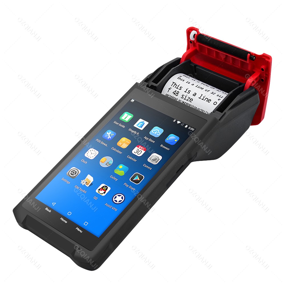 POS Terminal PDA Android 8.1 Mobile 58mm Receipt Printer 4G Bluetooth ...