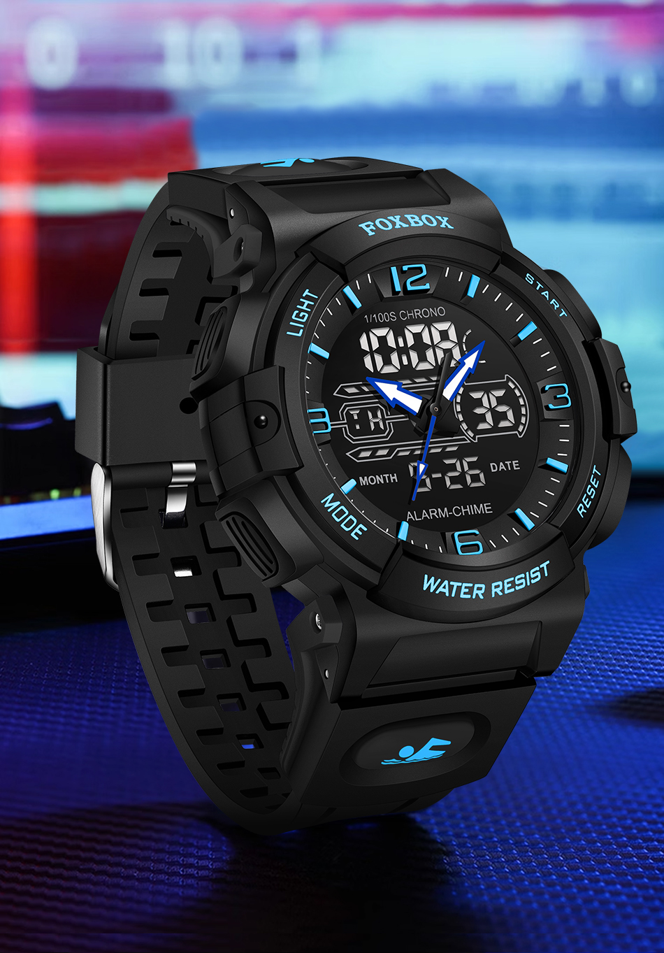 FOXBOX Waterproof Digital Watch Men Original Silicone Sports Fashion ...
