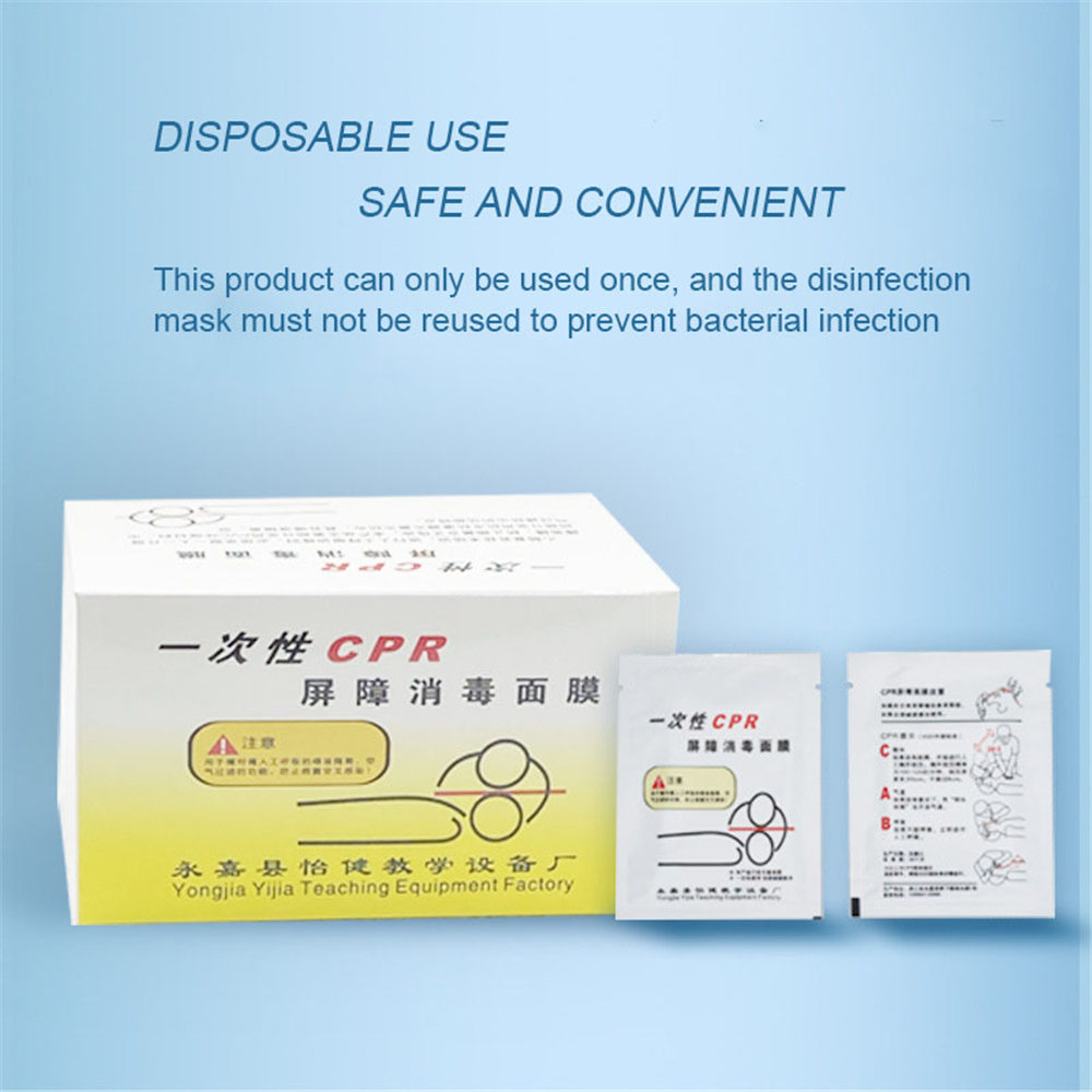 50Pcs Disposable Mouth To Mouth CPR Face Shield First Aid Emergency ...