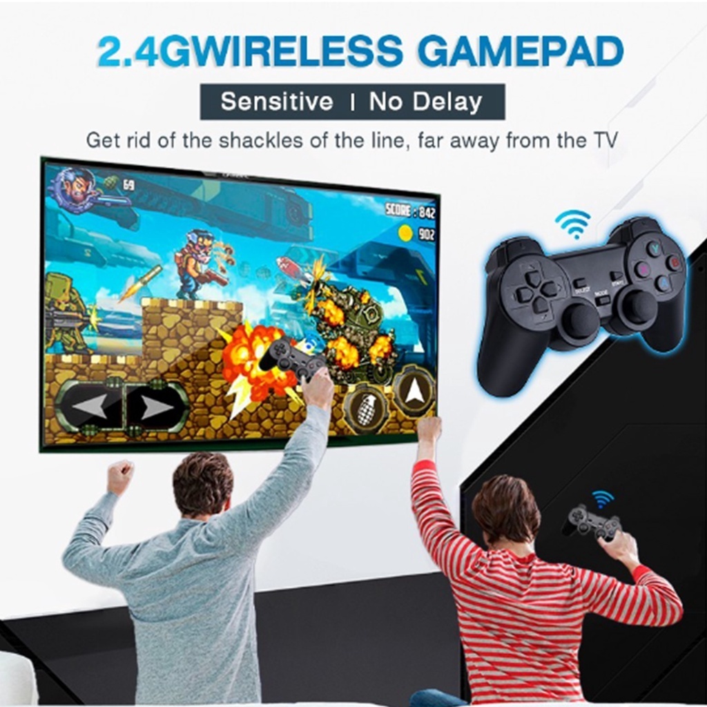 4K HDMI GAME STICK TV Video Game Console 2.4G Wireless Controller ...