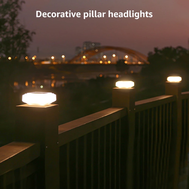 Led Lampu Solar Post Light Outdoor Waterproof Warm Pillar Lamp for Home ...