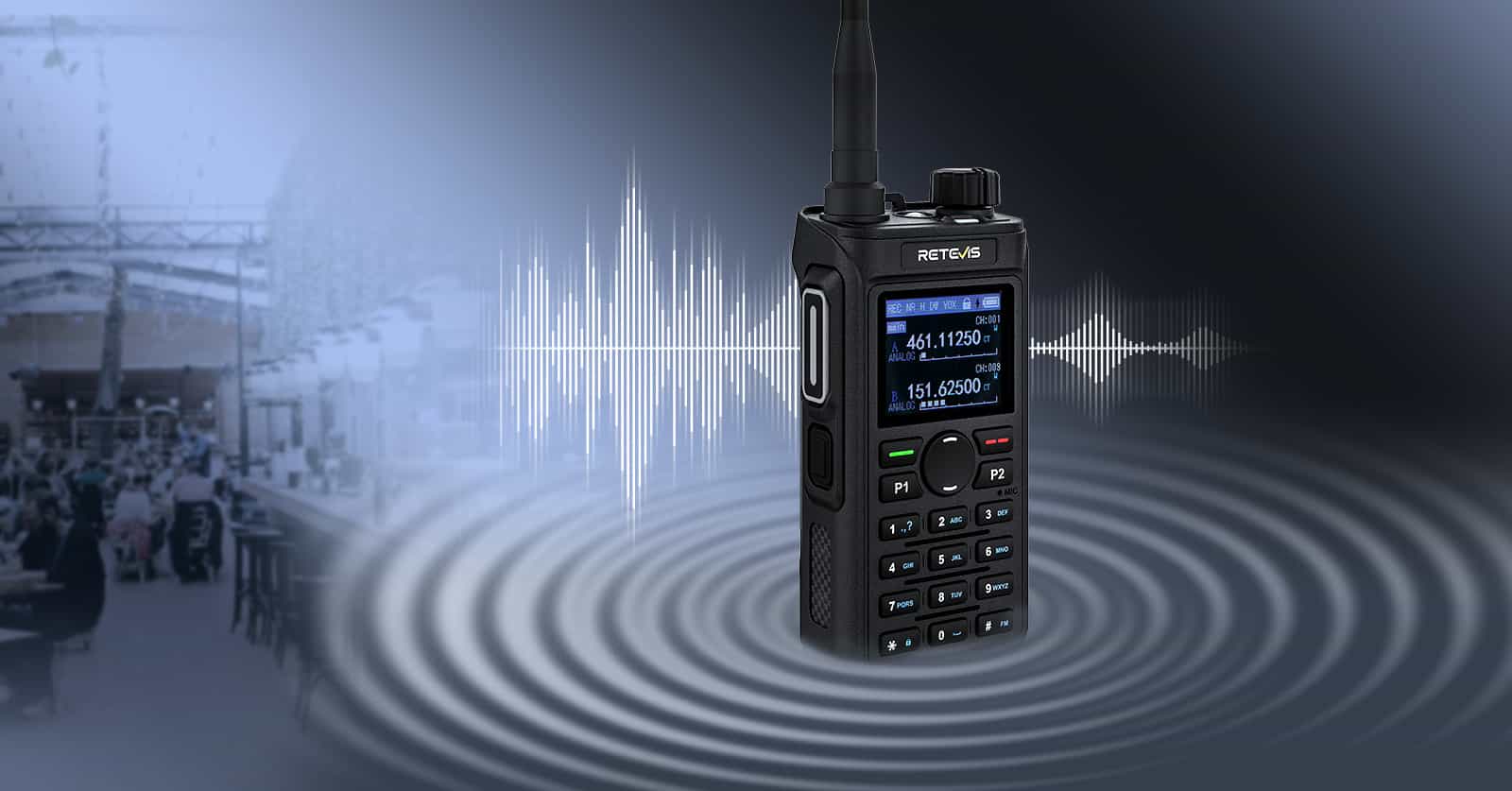 Retevis C62 5W Long Range UV Dual Band AI Noise Reducation Business ...