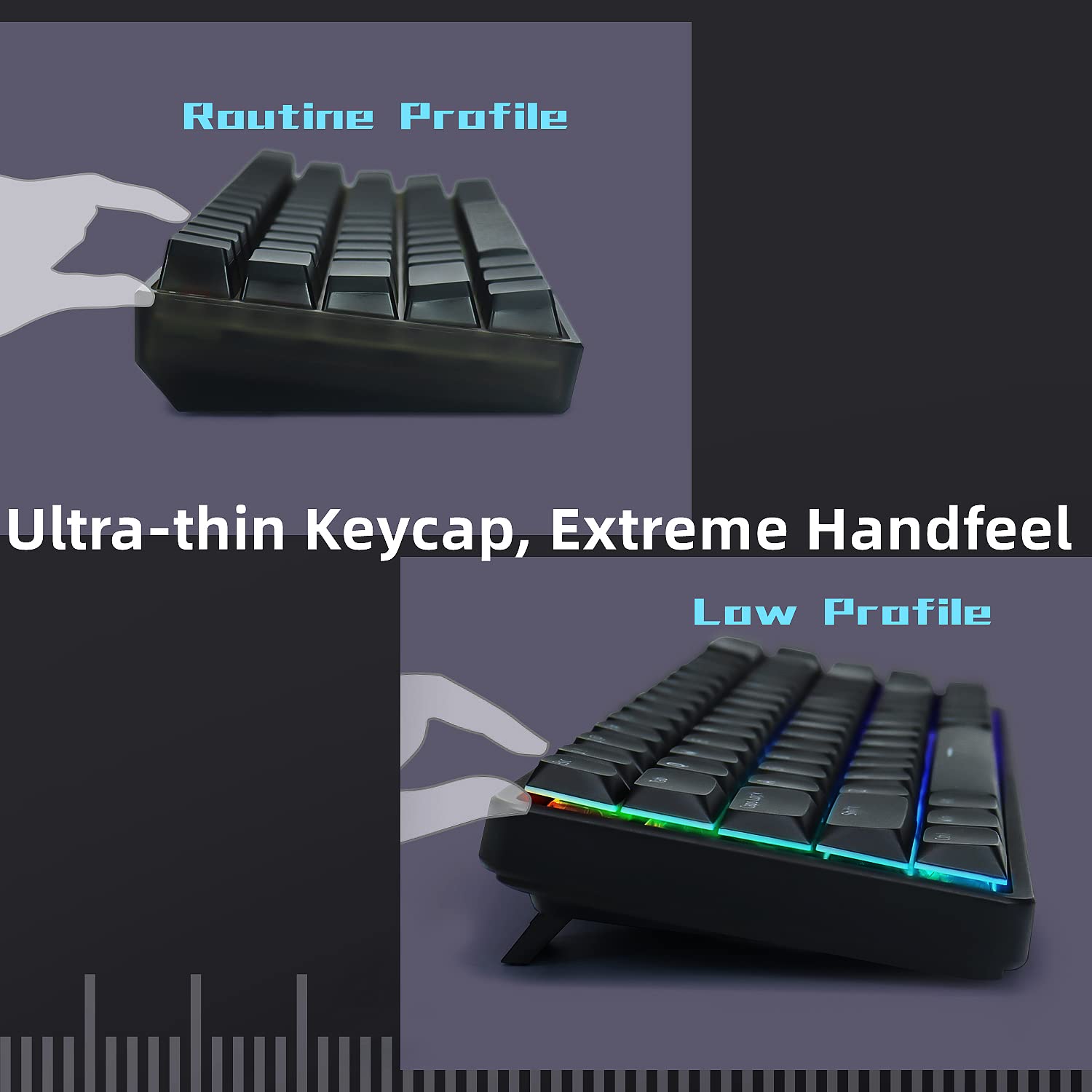 WOMIER 118 Keys Low Profile Pudding Keycaps Shine Through PBT Keycap ...