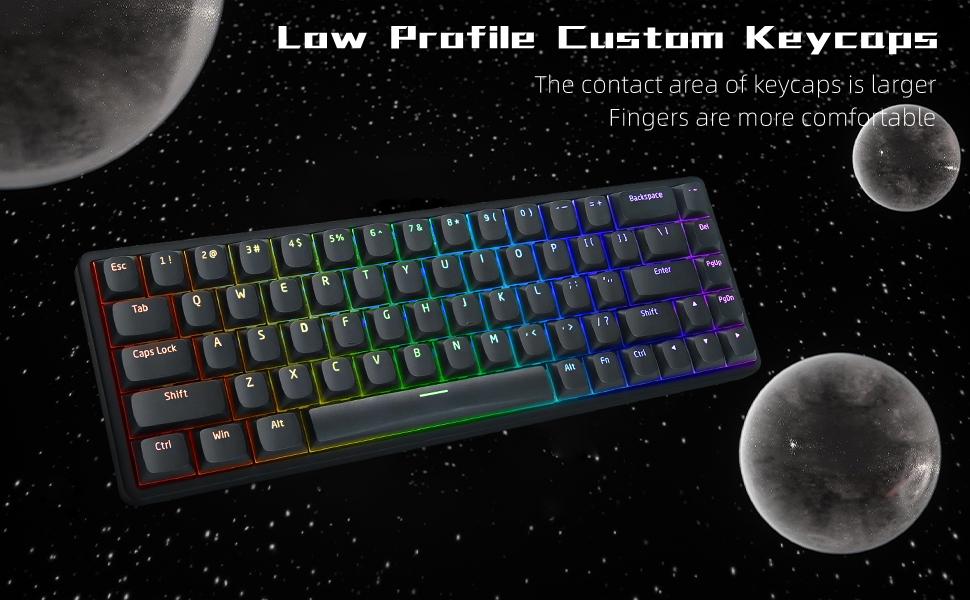 WOMIER 118 Keys Low Profile Pudding Keycaps Shine Through PBT Keycap ...