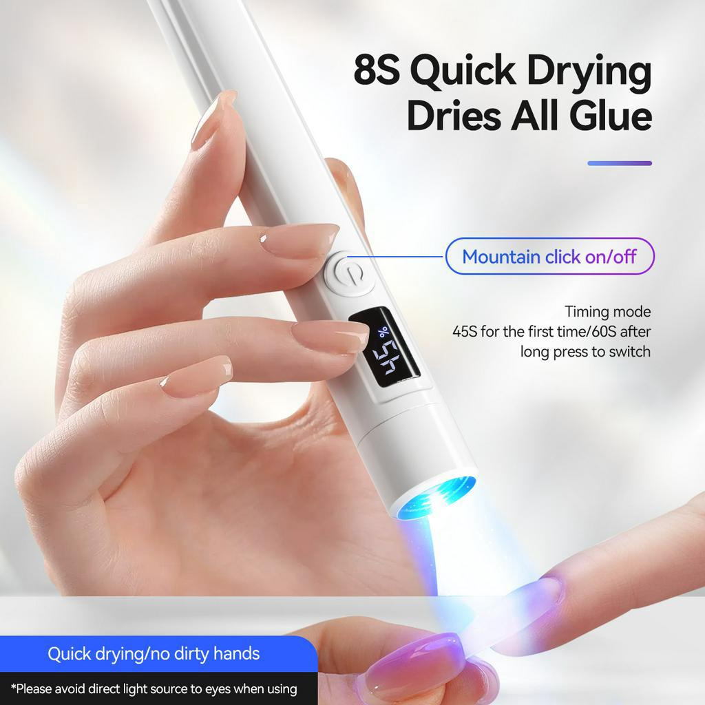 1pc Pink On-Screen Display Handheld Nail Art UV Lamp For Gel Nails ...