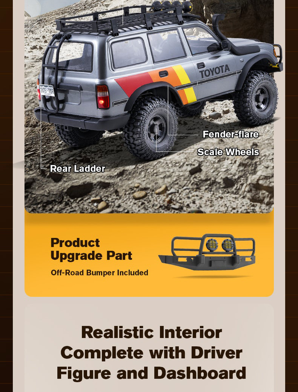 FMS FCX10 LC80 Toyota Land Cruiser 1/10 RC Electric Remote Control ...