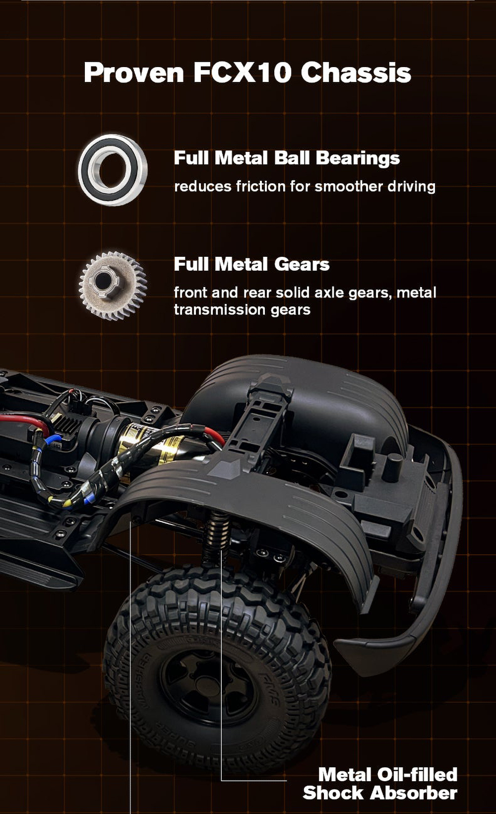 FMS FCX10 LC80 Toyota Land Cruiser 1/10 RC Electric Remote Control ...