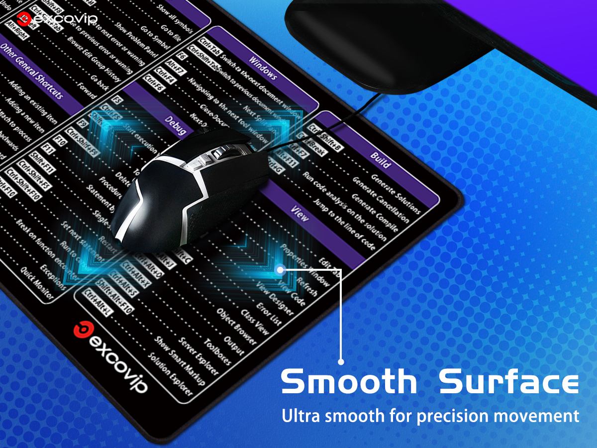 Visual Studio English Shortcut Keyboard Mouse Pad Large Size Desk Pad ...