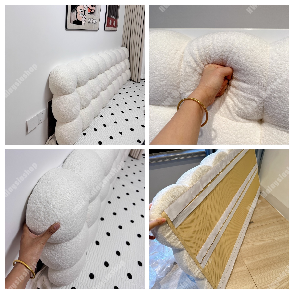 nordic bed head cover headboard bed decoration Dustproof Snowball ...