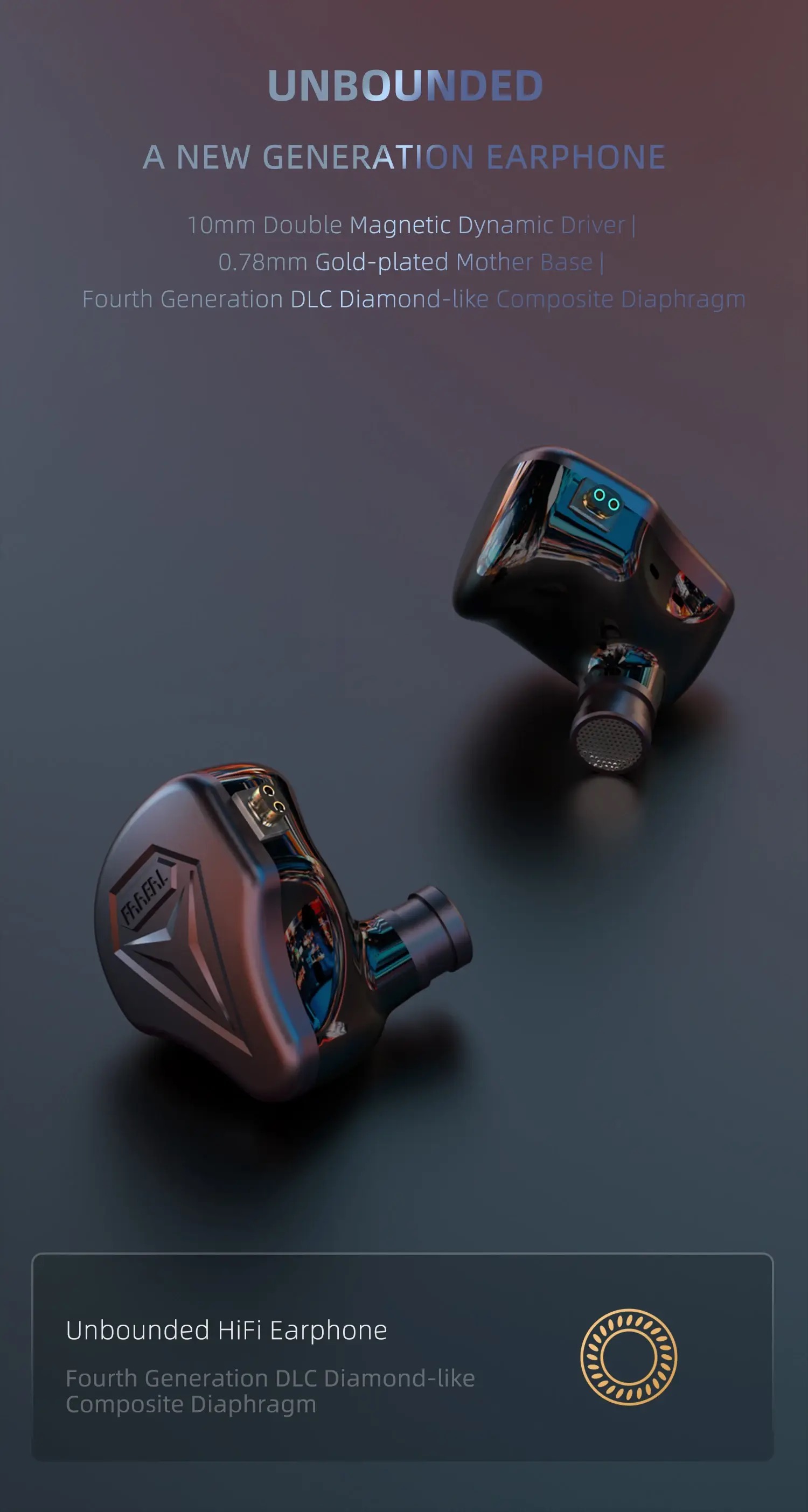 FAAEAL Unbounded 10mm DLC Composite Diaphragm HiFi In Ear Earphone With ...