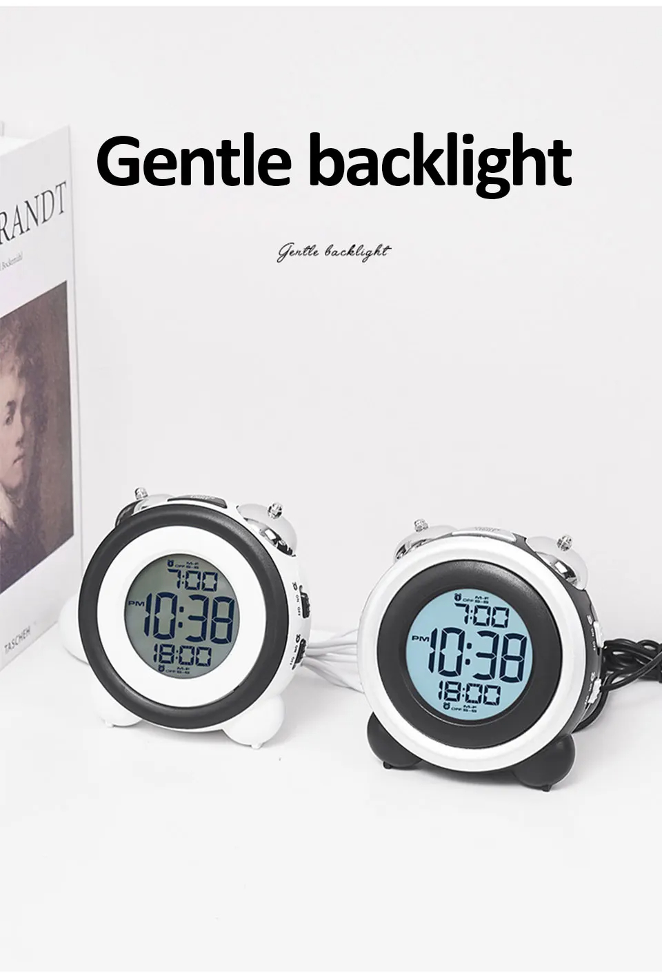Multi-Functional Vibration Alarm Clock with a Vibrator Time Date Week ...
