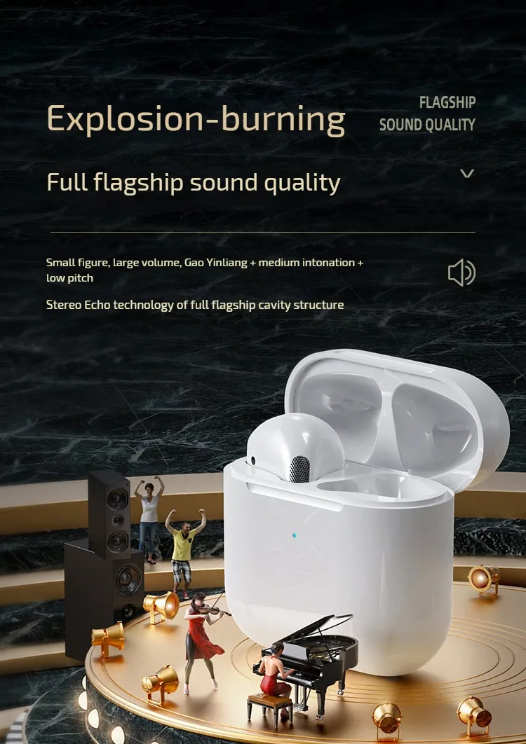 Black Only Pro4 TWS Wireless Bluetooth In-Pods Earphone HIFI Music ...