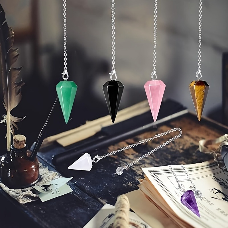 1pc Crystal Pendulum for Divination Dowsing, 6 Faceted Hexagonal ...