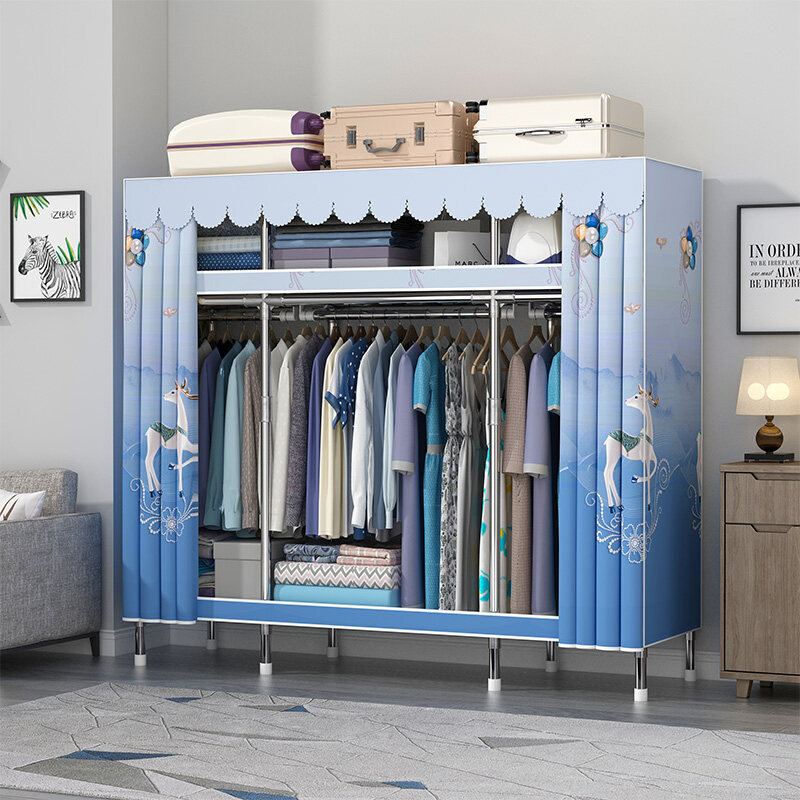 LEEGO 20MM Steel Tube Simple Wardrobe Multi-functional closet almari ...