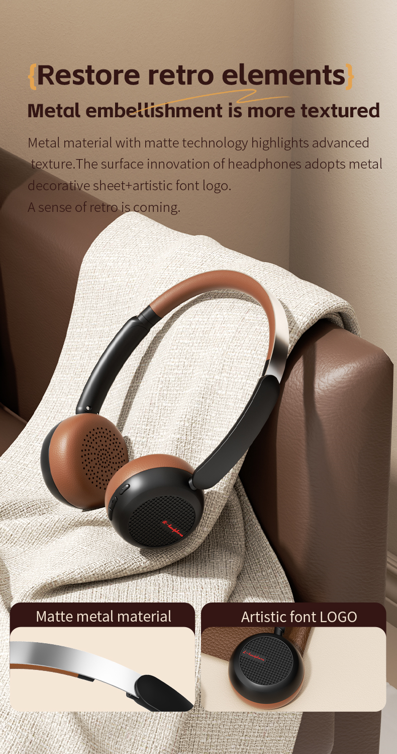 SPRISE Retro Wireless Bluetooth Headphones F06 with High Fidelity Sound ...