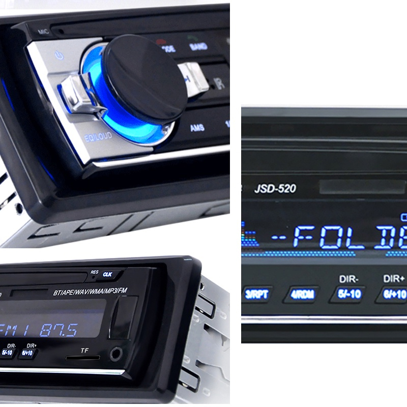 Car Stereo Bluetooth 1 Din 12V/24V Radio Player Digital FM Audio 1Din ...