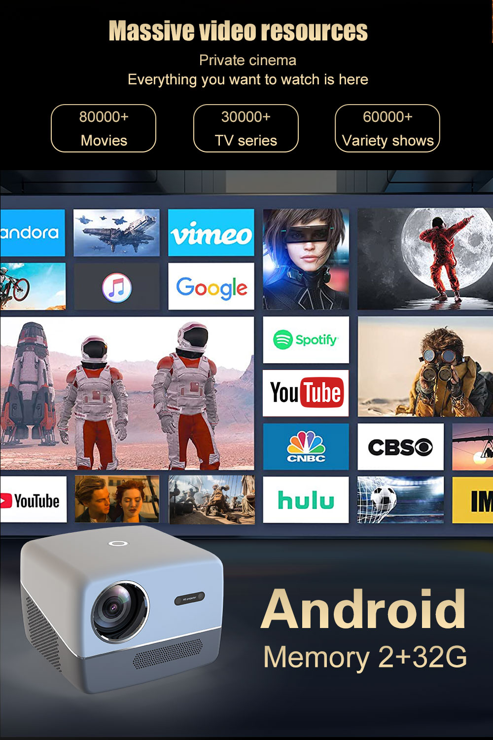 Konka/Konka HD 4k projector E20pro auto focus fully enclosed optical ...