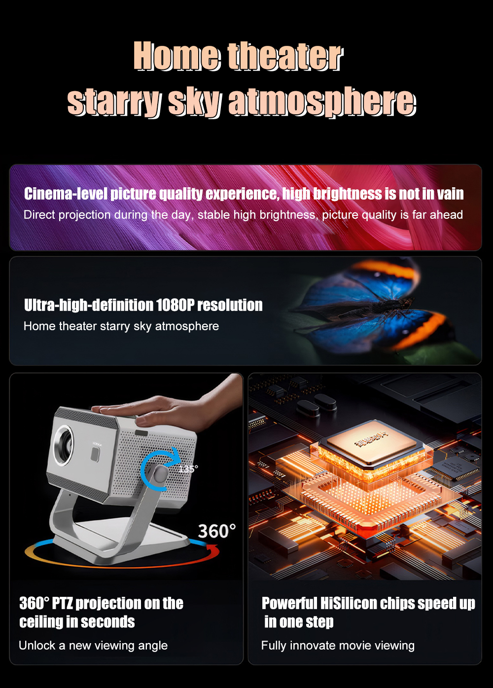 【2-Year Warranty】Konka/康佳 C3 dual-purpose projector 1080P portable HD ...