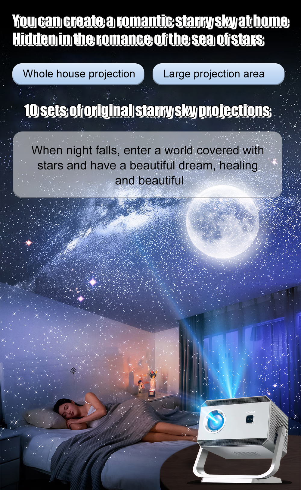 Konka/康佳 C3 dual-purpose projector 1080P portable HD 4K projection ...