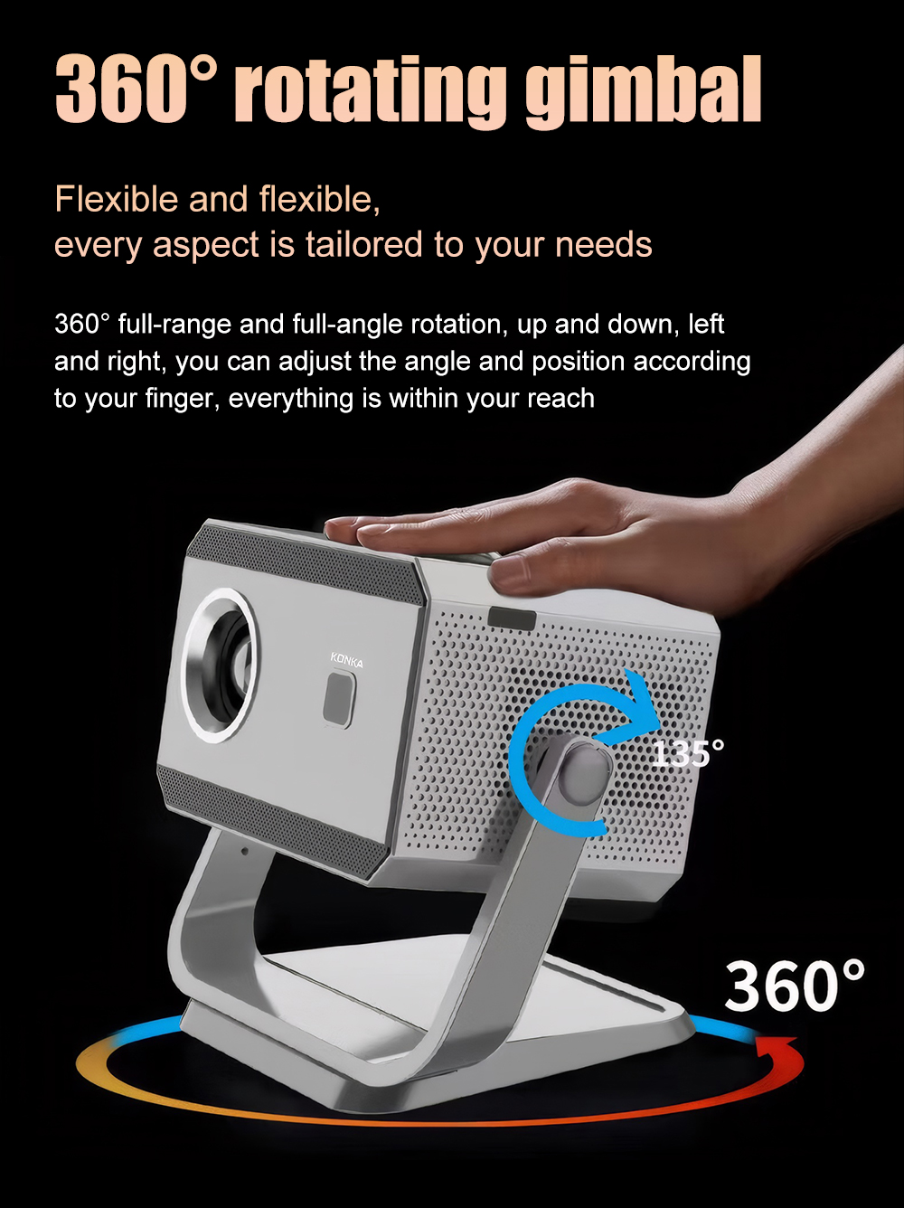 【2-Year Warranty】Konka/康佳 C3 dual-purpose projector 1080P portable HD ...