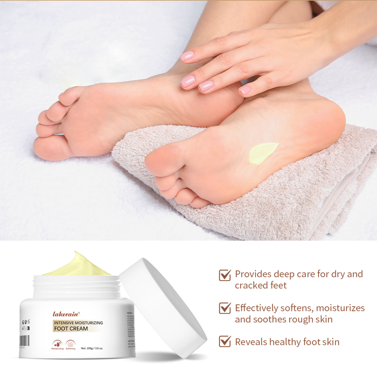 Lakerain Intensive Moisturizing Foot Cream Anti Cracked Dry Rough Hand ...