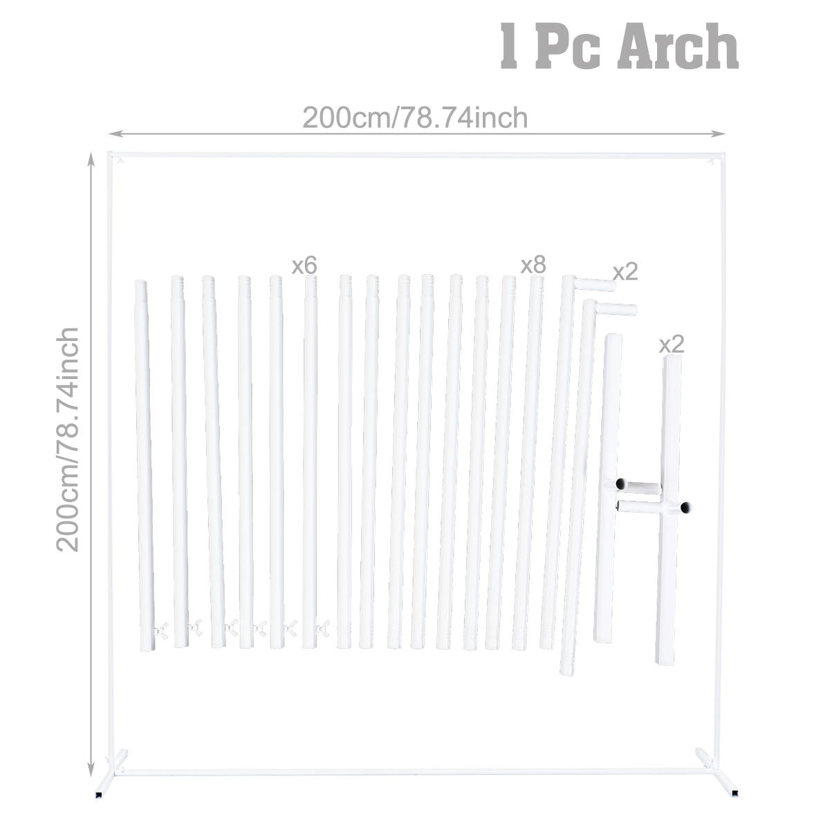 2M Black/White Metal Square Backdrop Stand Square Shaped Balloon Arch ...