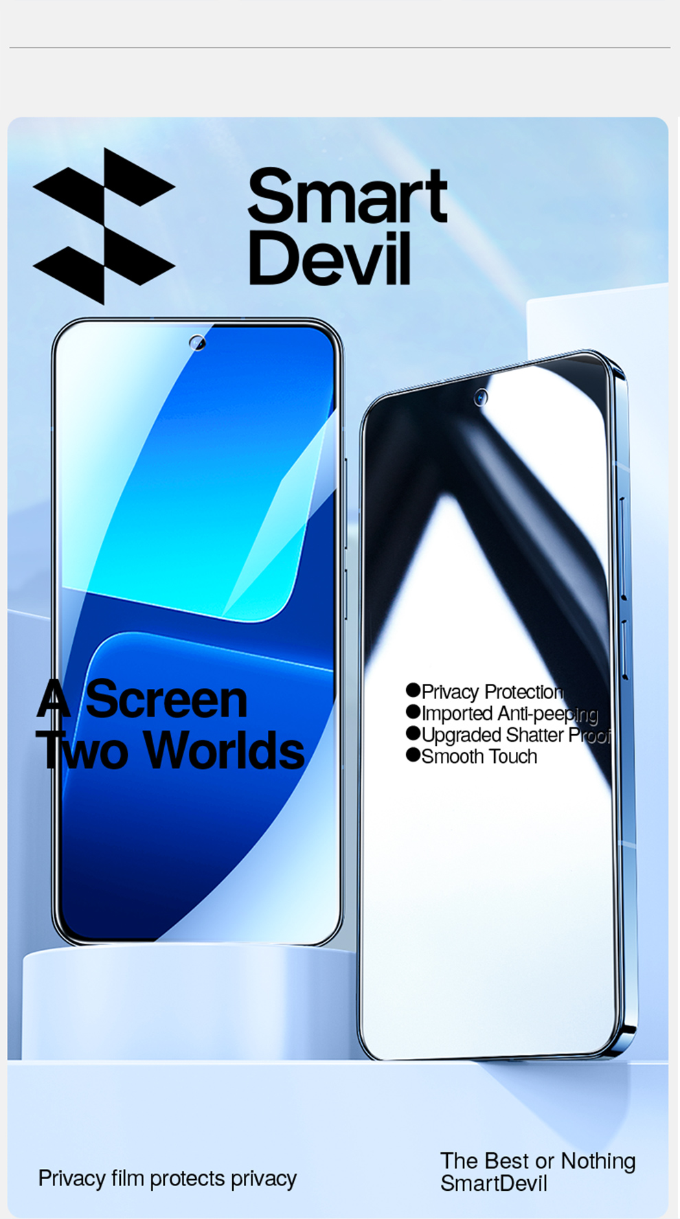 SmartDevil Privacy Tempered Glass For Xiaomi 13/14/14T/14T Pro/k70 ultra Full Screen Anti-Peek ...