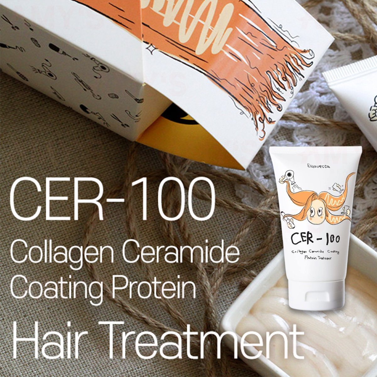 🍊5 5 SALE🍊Korea CER-100 Hair Mask 100ML, Elizavecca CER-100 Hair Care ...