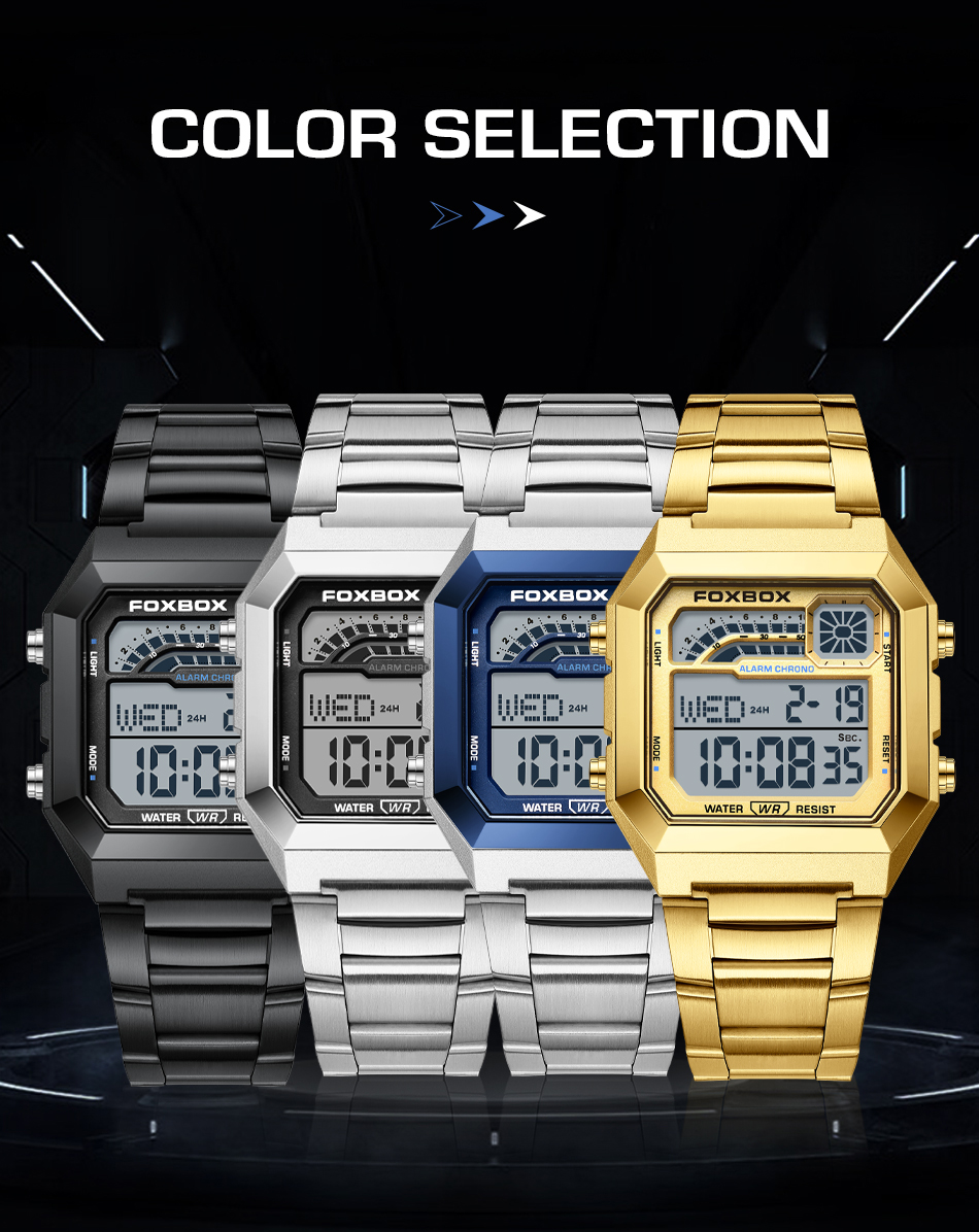 LIGE Jam Tangan Lelaki Watch Digital Luminous Light Display Stainless ...