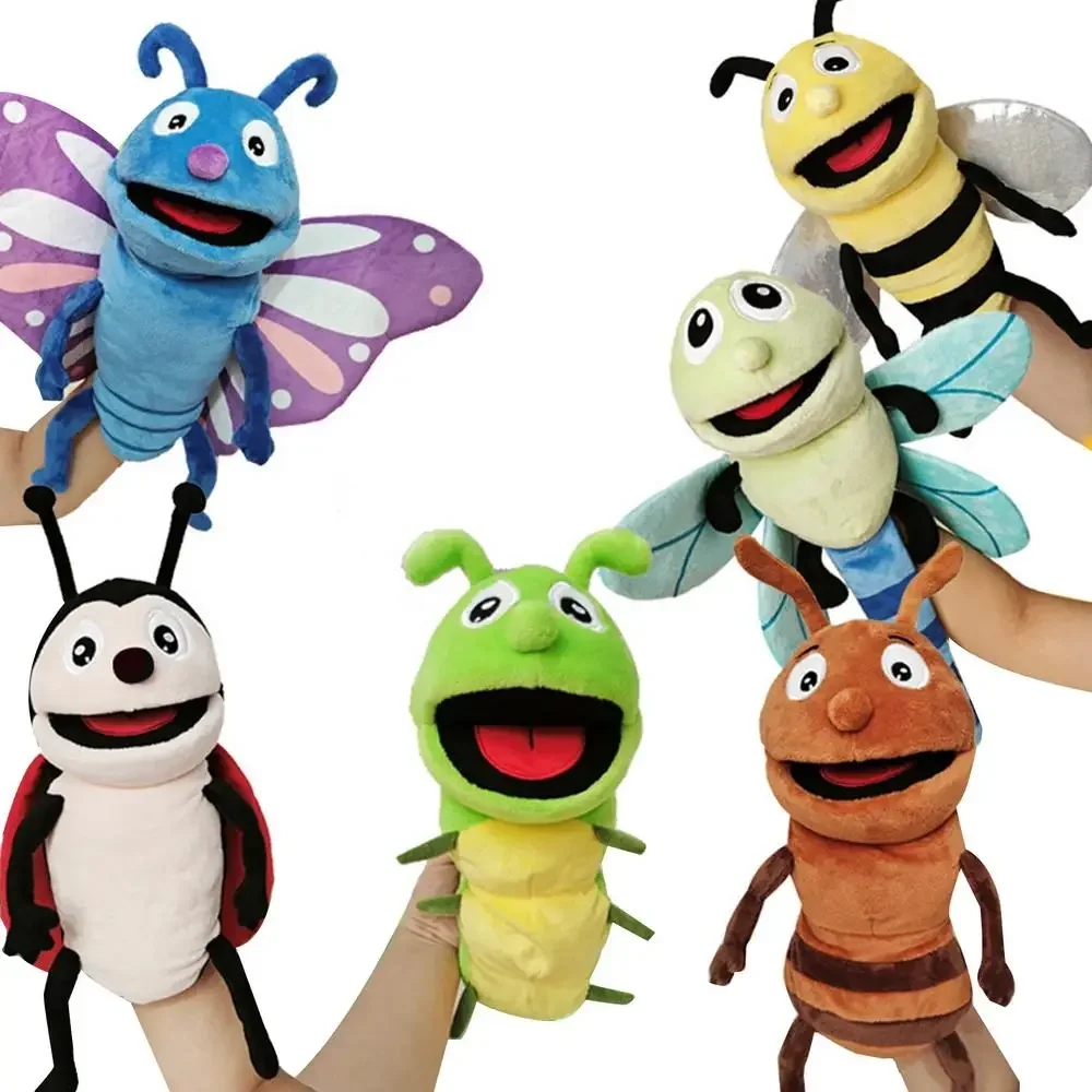 Hand Puppets Kids Toys Plush Insects Animal Caterpillar Ladybug Hand ...