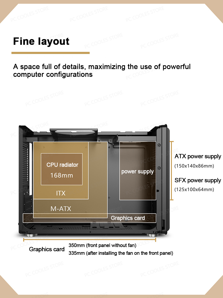 Power Train P40 Mesh MATX Desktop Case ITX Small Computer Handheld DIY Mini ITX Computer Chassis ...