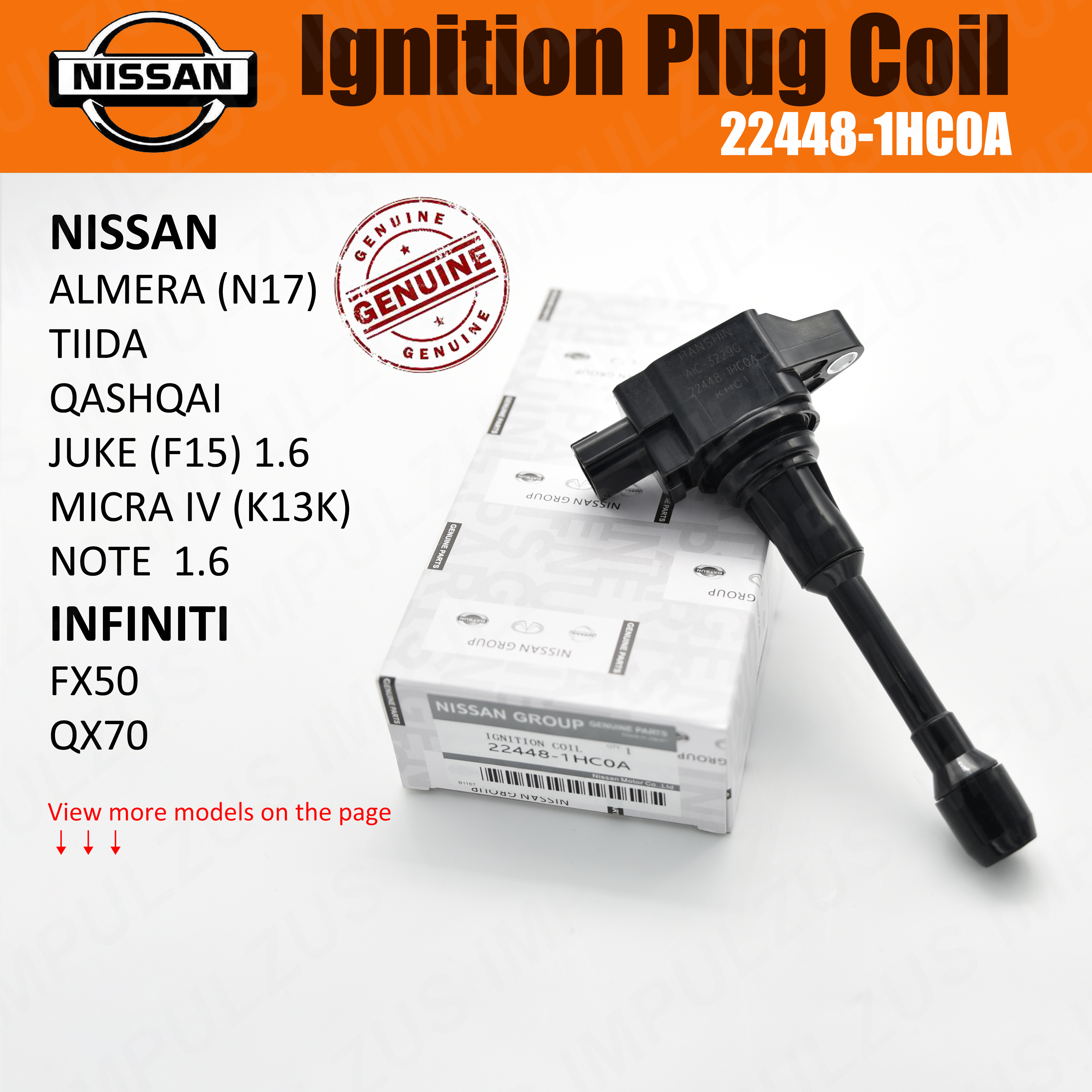 ORI IGNITION PLUG COIL 22448-1HC0A Nissan ALMERA N17 22448-1KC0A X ...
