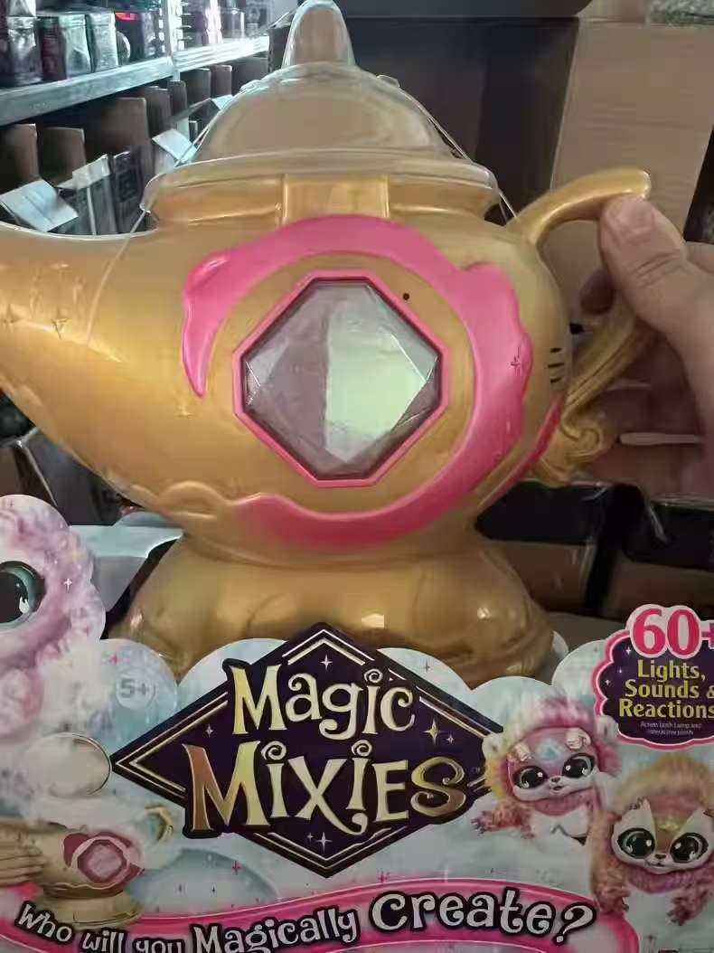 Magic Mixies Magic Genie Lamp with Interactive 8" Pink Plush Toy and 60 ...
