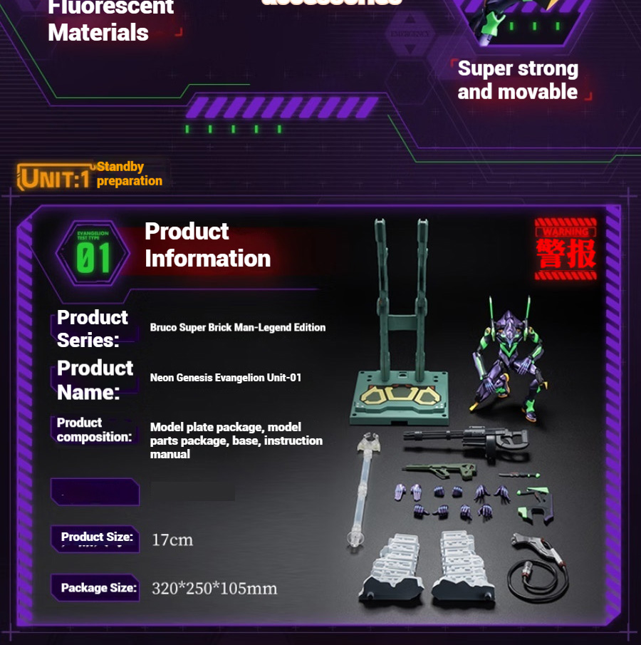 Bloco EVA initial machine Neon Genesis Evangelion Super Action Building ...