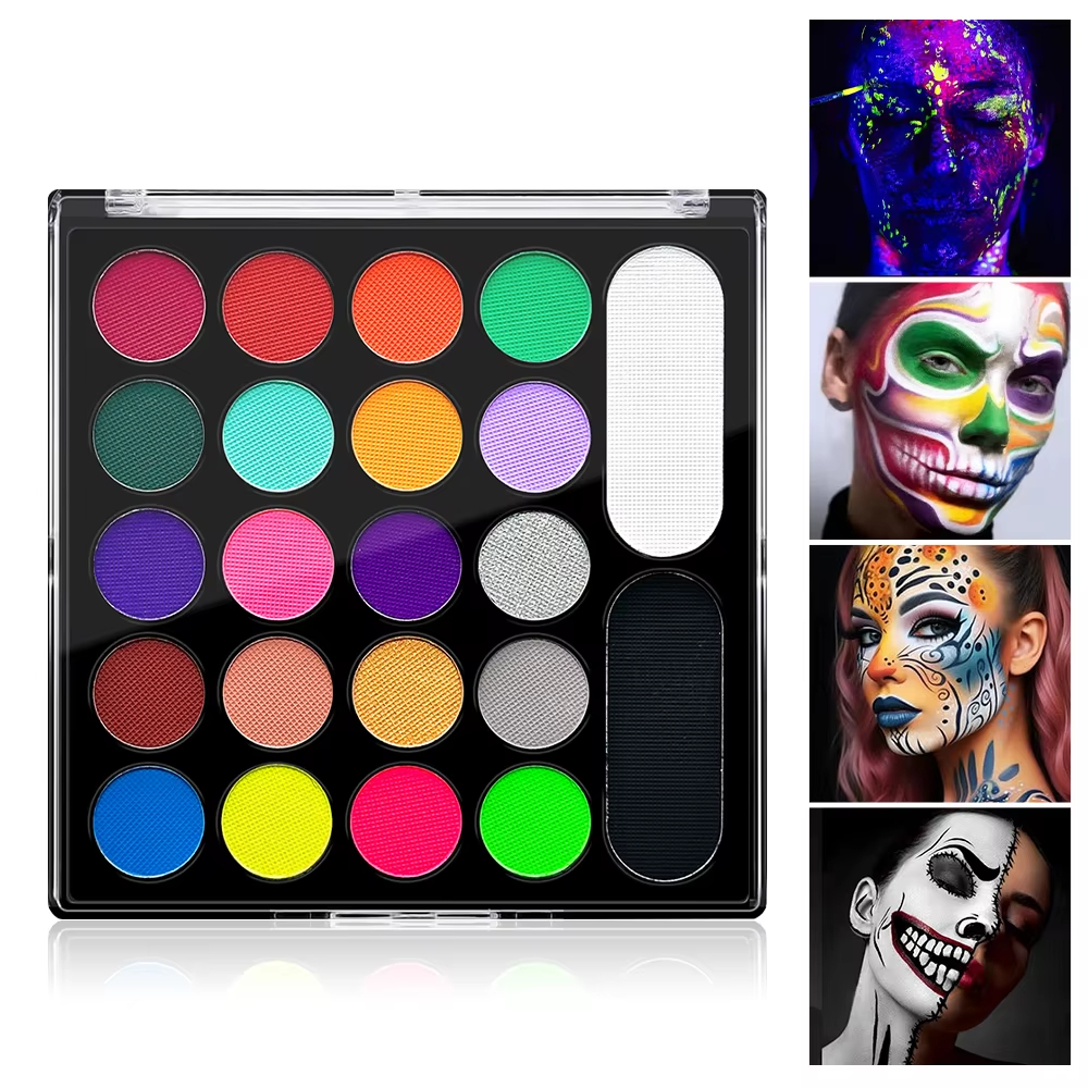 22 Colors Water Based Face Paint Glow Fluorescent Neon Body Mkaeup UV ...