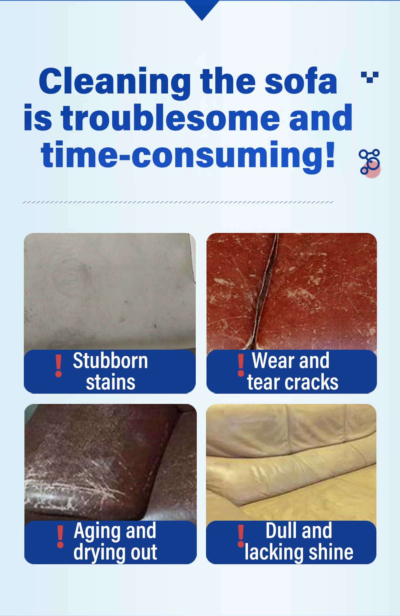 Cleaning and maintenance 2-in-1 Sofa cleaner spray 500ML Leather sofa ...