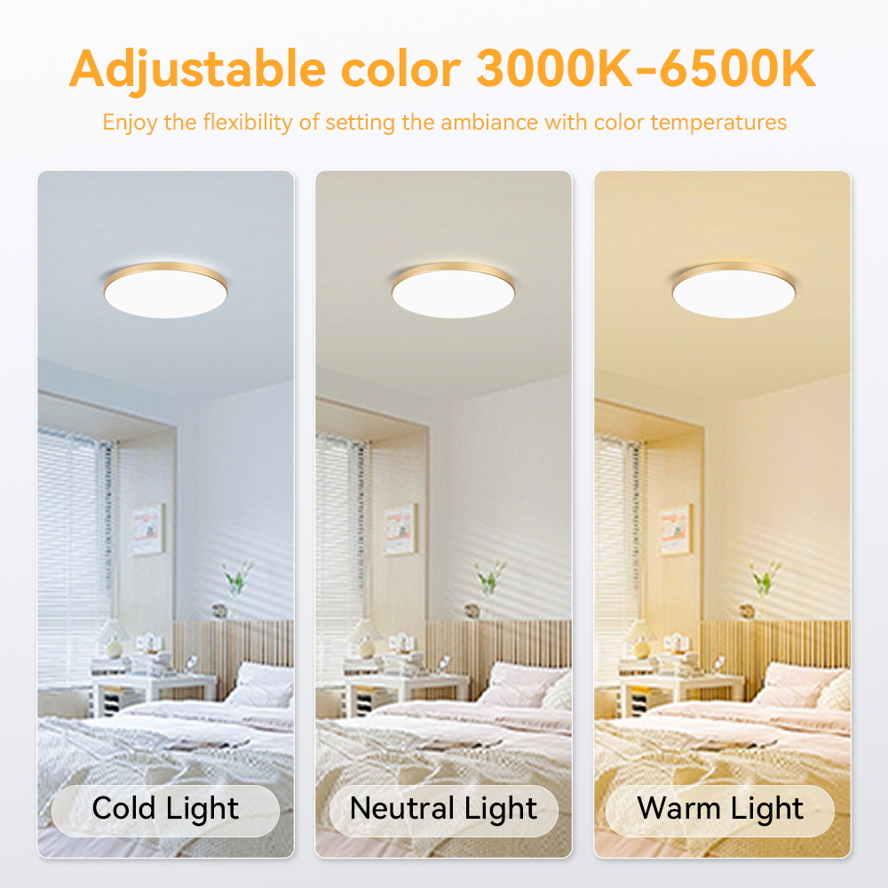 CANMEIJIA Tri-color Led Ceiling Light 50W 72W Tri-proof Lampu Siling ...