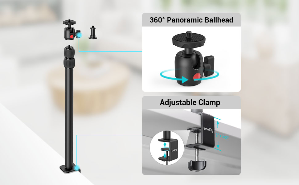 SmallRig Camera Desk Mount Table Stand, Adjustable Light Stand 15"-35 ...