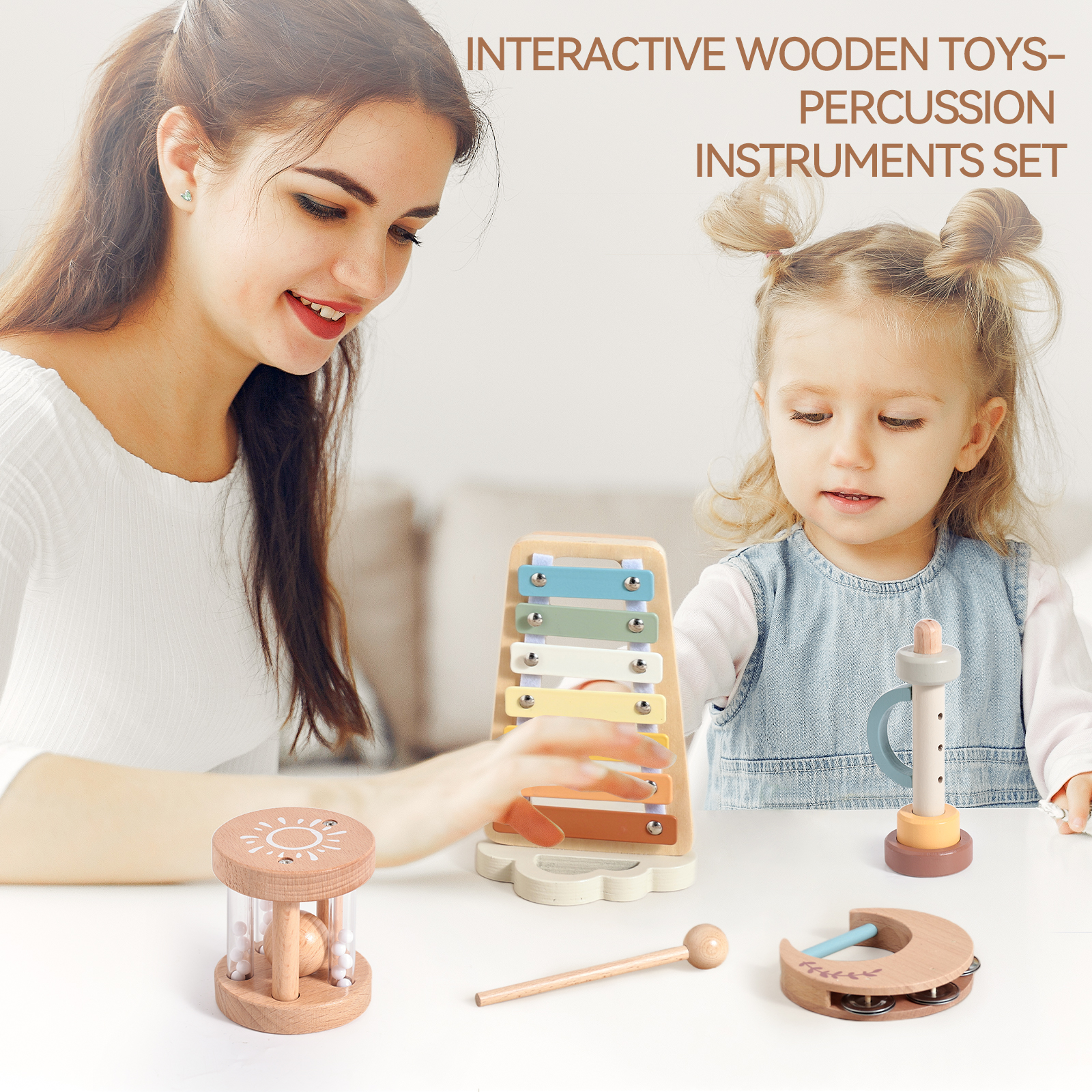 Baby Wooden Musical Instrument Toy Baby Sensory Development Toy ...