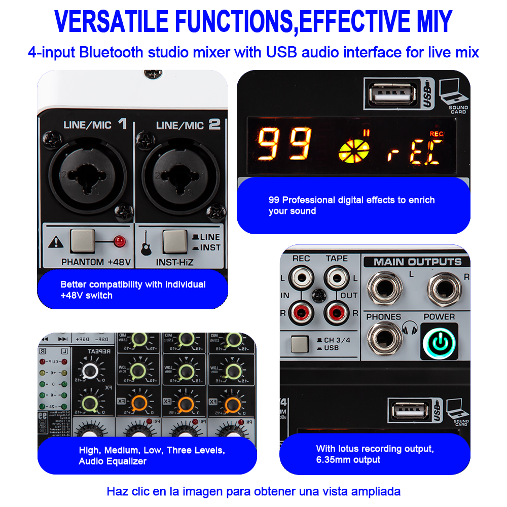 Audio Mixer 4 Channel Mini Audio Mixer Mini Karaoke Mixer Audio ...
